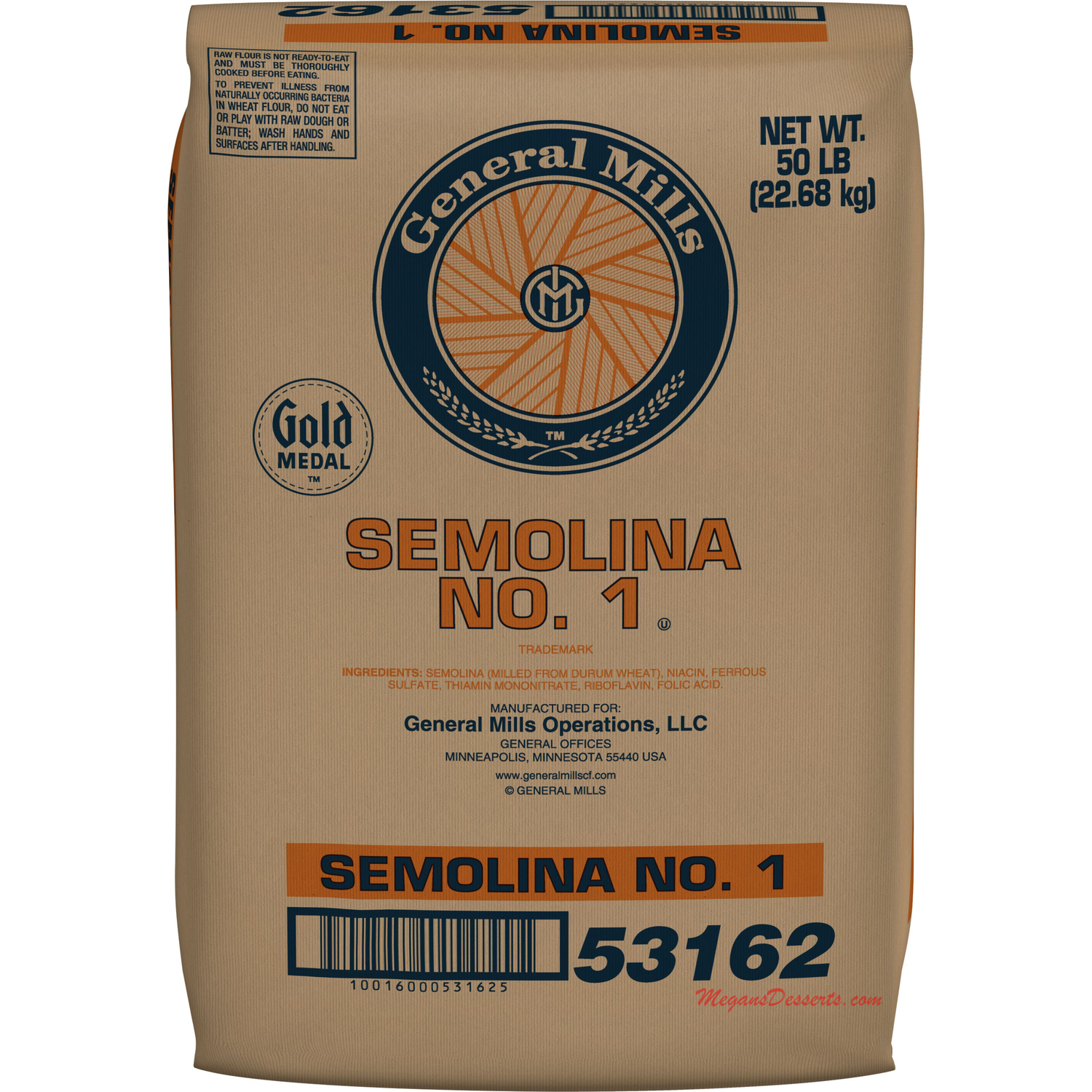 Semolina Flour - #1 Enriched by -General Mills 50 lbs