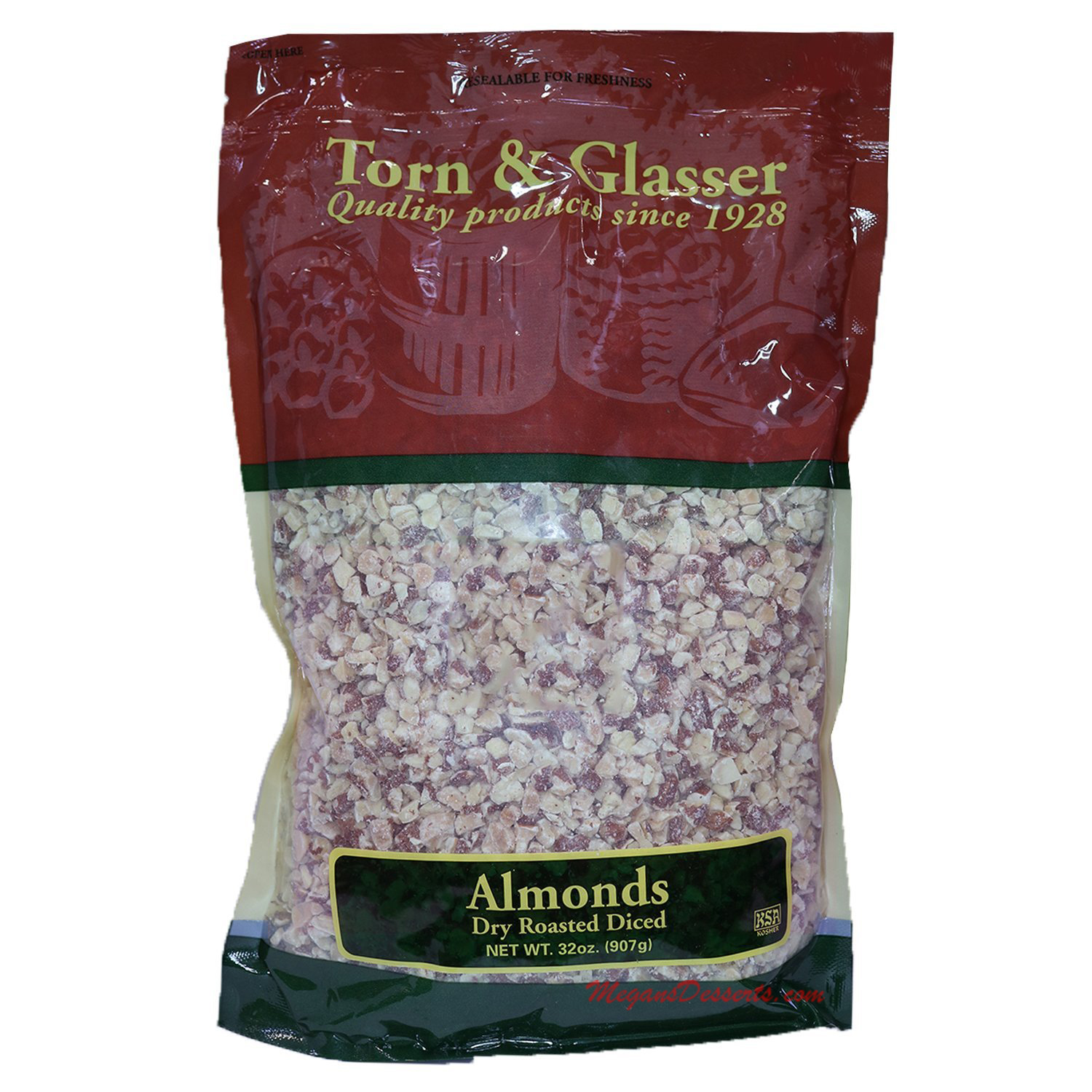 Torn & Glasser Dry Roasted Diced Almonds 32oz | Megans Desserts and ...